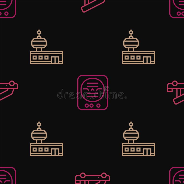 Set Line Passenger Ladder, Airport Control Tower and Attitude Indicator ...