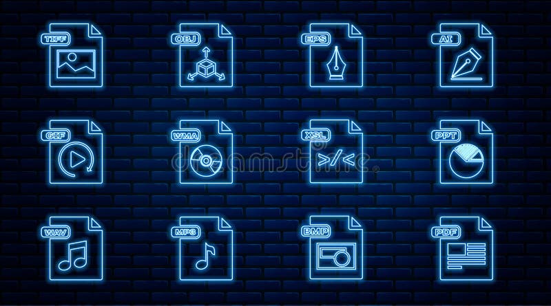 Set Line PDF File Document, PPT, EPS, WMA, GIF, TIFF, XSL and OBJ Icon ... Set Line PDF File Document, PPT, EPS, WMA, GIF, TIFF, XSL and OBJ Icon ...