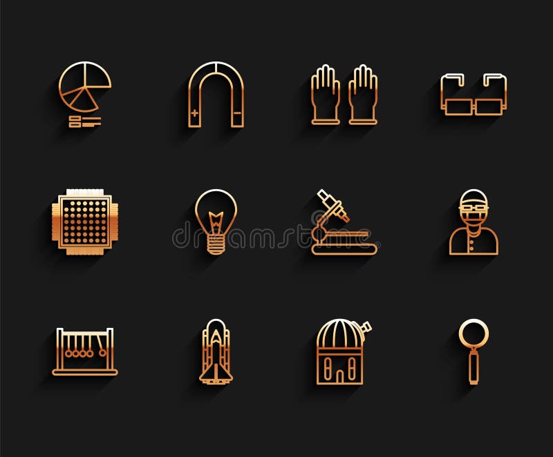 Set Line Pendulum, Space Shuttle and Rockets, Pie Chart Infographic ...