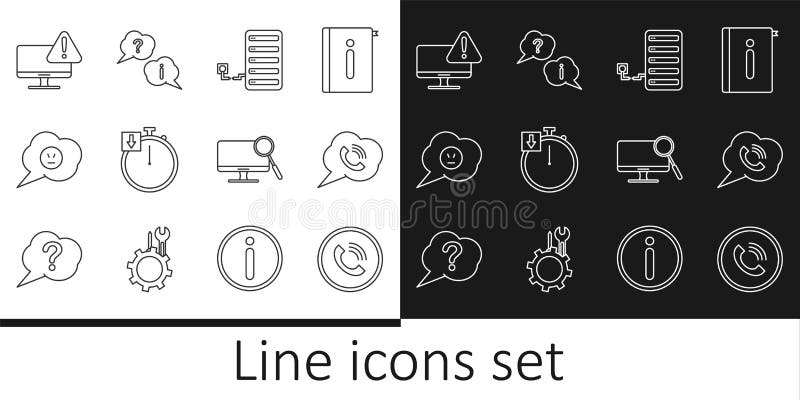 Set Line Phone Call, Speech Bubble with Phone, Server, Stopwatch, Angry ... Set Line Phone Call, Speech Bubble with Phone, Server, Stopwatch, Angry ...