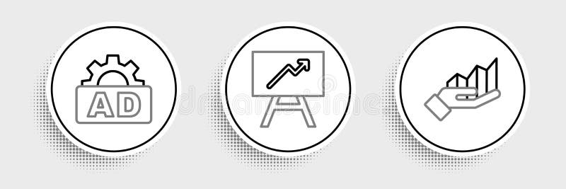 Set Line Pie Chart Infographic, Advertising and Board with Icon. Vector ... Set Line Pie Chart Infographic, Advertising and Board with Icon. Vector ...