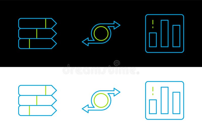 Set Line Pie Chart Infographic, and Arrow Icon. Vector Stock Illustration - Illustration of ...