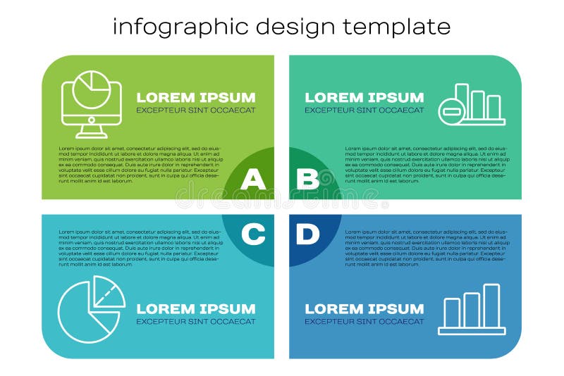 Set Line Pie Chart Infographic, Computer Monitor with Graph Chart, Pie ... Set Line Pie Chart Infographic, Computer Monitor with Graph Chart, Pie ...