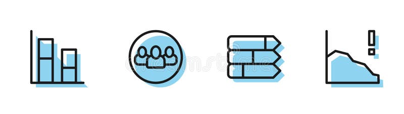 Set Line Pie Chart Infographic, Graph, Chart, Diagram, Project Team Base and Financial Growth ...