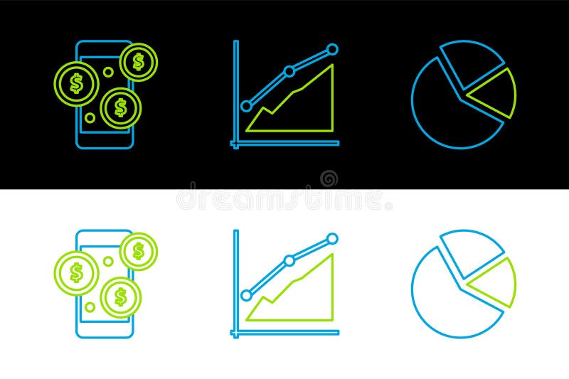 Set Line Pie Chart Infographic, Smartphone with Dollar Symbol and Icon ... Set Line Pie Chart Infographic, Smartphone with Dollar Symbol and Icon ...