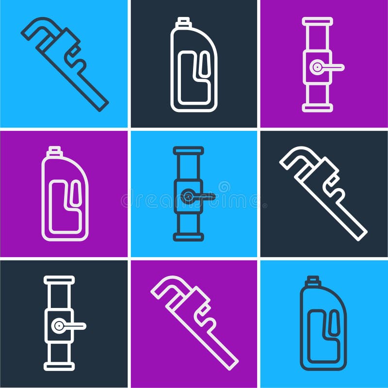 Drain Cleaner Ads, Water Pipe Detergent with Clear Pipes Section. Stock ...