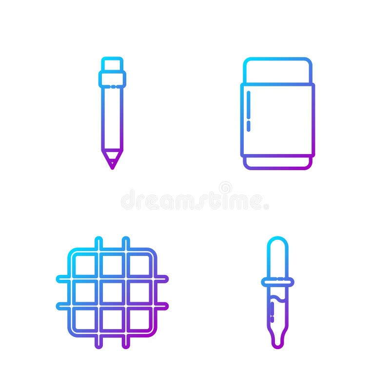 Set Line Pipette, Grid Graph Paper, Pencil with Eraser and Eraser or ...