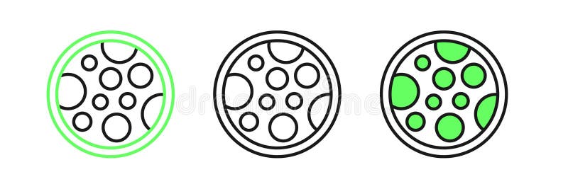 Set Line Pizza Icon Isolated on White Background. Fast Food Menu Stock ...