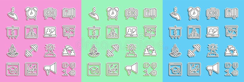 Set Line Planning Strategy, Two Sitting Men Talking, Chalkboard with ...