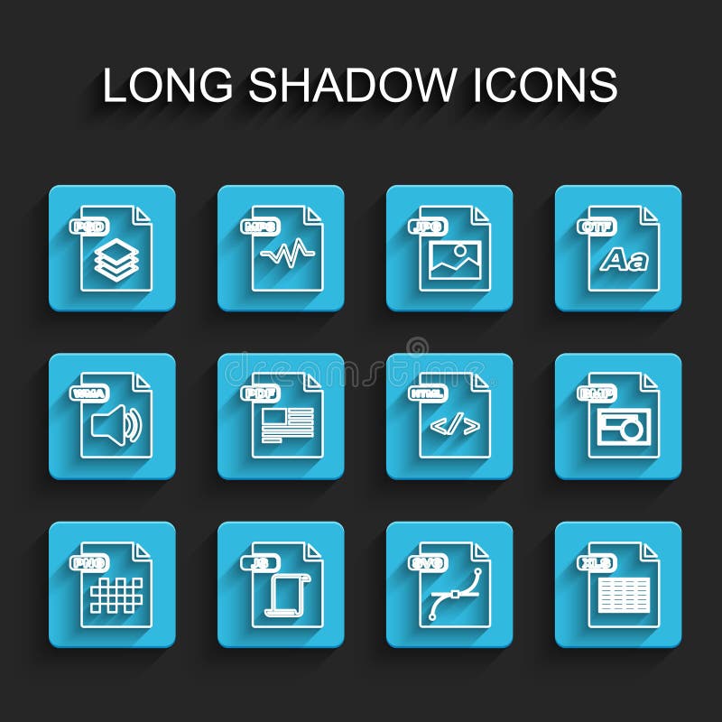 Set Line PNG File Document, JS, PSD, SVG, XLS, PDF, BMP and HTML Icon ... Set Line PNG File Document, JS, PSD, SVG, XLS, PDF, BMP and HTML Icon ...