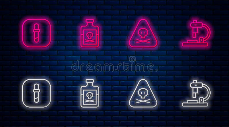 Set Line Poison in Bottle, Triangle Warning Toxic, Pipette and ...