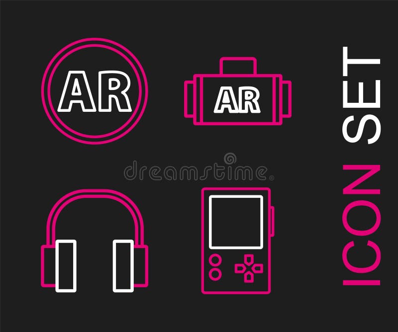 Set Line Portable Video Game Console, Headphones, Ar, Augmented Reality ... Set Line Portable Video Game Console, Headphones, Ar, Augmented Reality ...