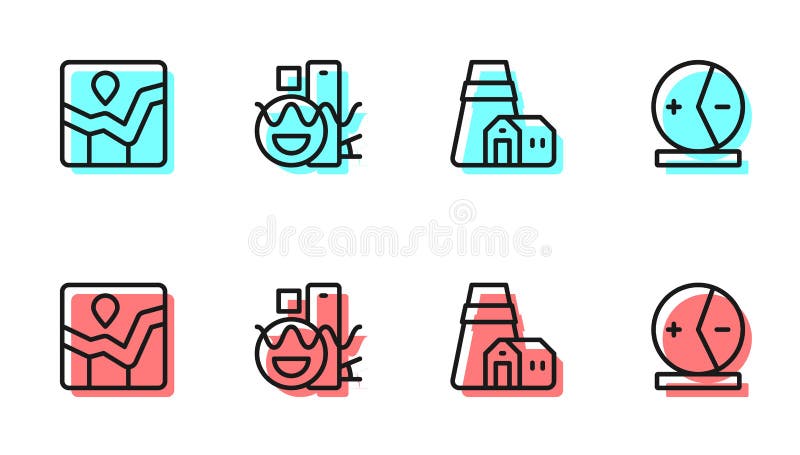 Set Line Power Station Plant, Graph Chart Infographic, Basic Geometric ...