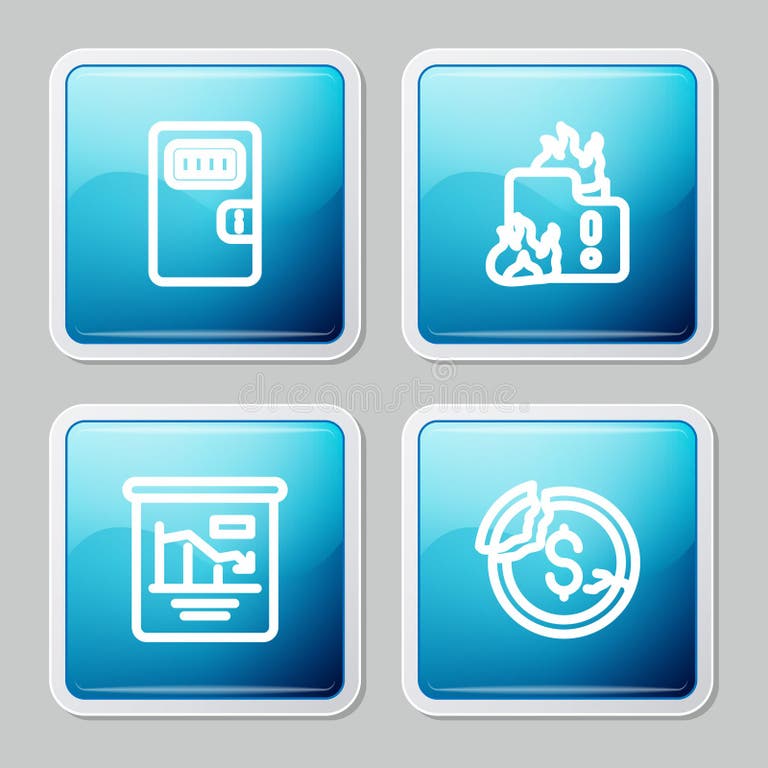 Set Line Prison Cell Door, Fire in Burning House, Pie Chart Infographic ...