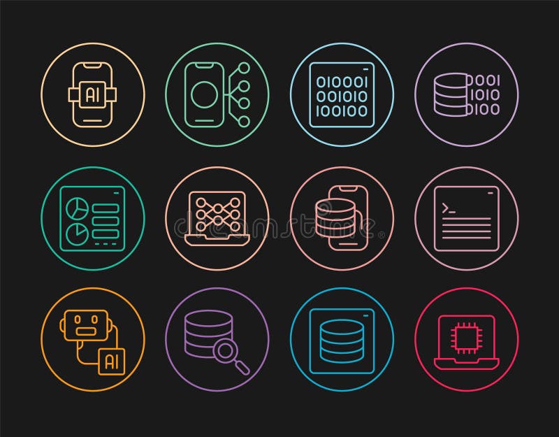 Set Line Processor CPU, Web Developer Programming Code, Binary, Neural Network, Computer Api ...