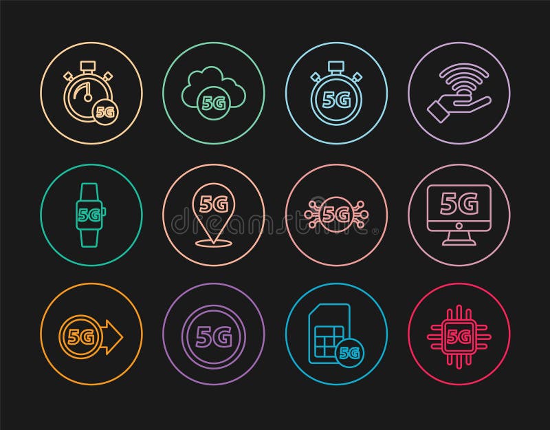 Set Line Processor 5G, Monitor with Network, Digital Speed Meter ...