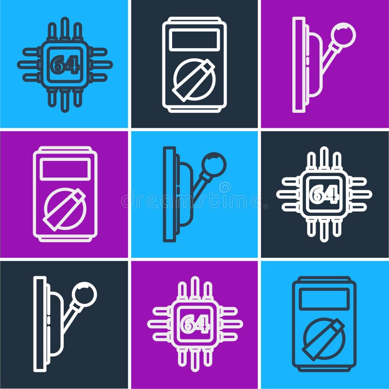 Set Line Processor with Microcircuits CPU, Electrical Panel and ...