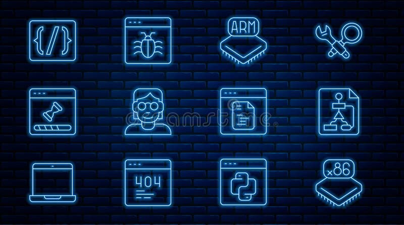 Set Line Processor With Microcircuits Cpu Flowchart Hacker Coder Loading Data Window