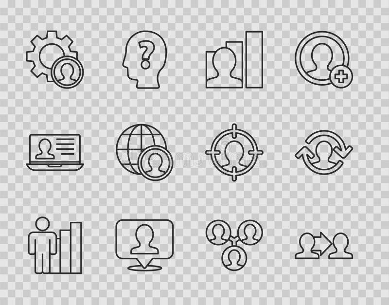 Set Line Productive Human, Project Team Base, Location with Person ...