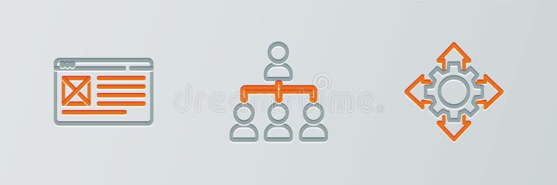 Set Line Project Team Base, Browser Window and Hierarchy Organogram ...