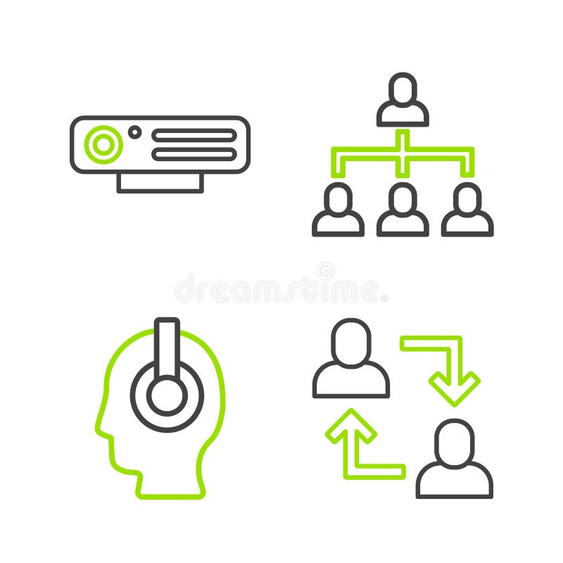 Set Line Project Team Base, Freelancer, Hierarchy Organogram Chart and ...