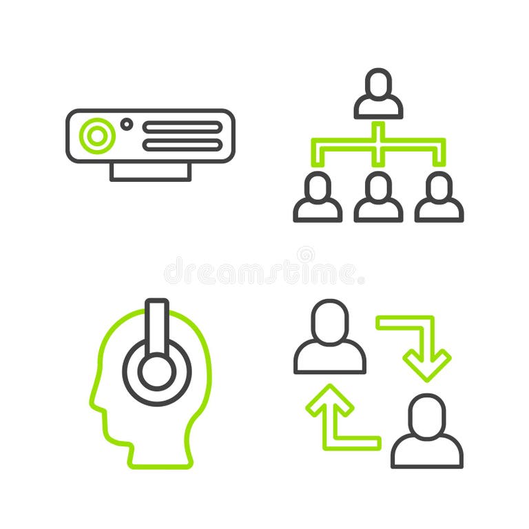 Set Line Project Team Base, Freelancer, Hierarchy Organogram Chart and ...