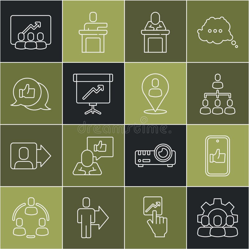 Set Line Project Team Base, Hand Like, Hierarchy Organogram Chart ...