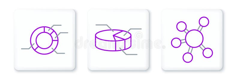 Set Line Project Team Base, Pie Chart Infographic and Icon. Vector ...