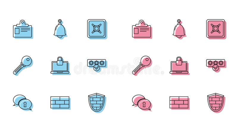 Set Line Protection of Personal Data, Bricks, Identification Badge ...