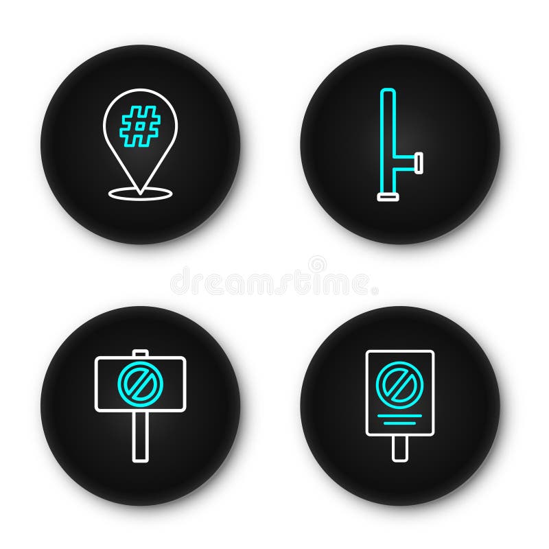 Set Line Protest, Police Rubber Baton and Icon. Vector Stock ...