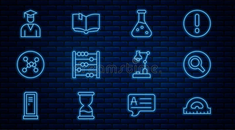Set Line Protractor Grid, Magnifying Glass, Test Tube, Abacus, Chemical ... Set Line Protractor Grid, Magnifying Glass, Test Tube, Abacus, Chemical ...