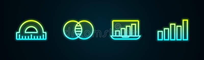 Set Line Protractor, Mathematics Sets a and B, Laptop with Graph Chart ...