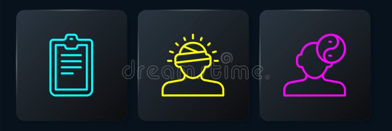 Set Line Psychological Test, Yin Yang Symbol and Concussion, Headache ...