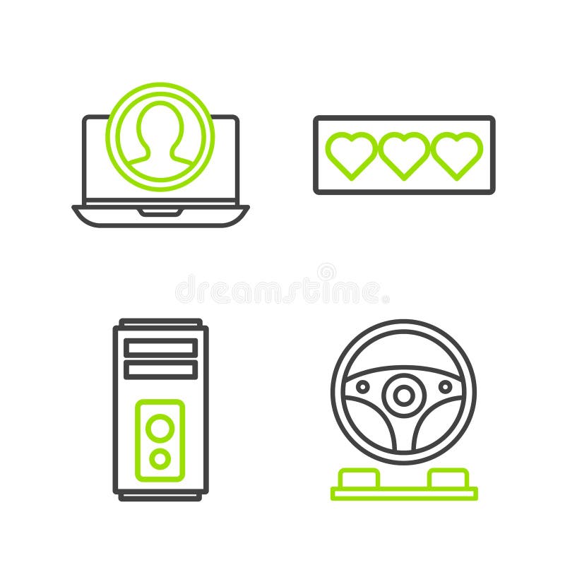 Set Line Racing Simulator Cockpit, Computer, Like and Heart and Create ...