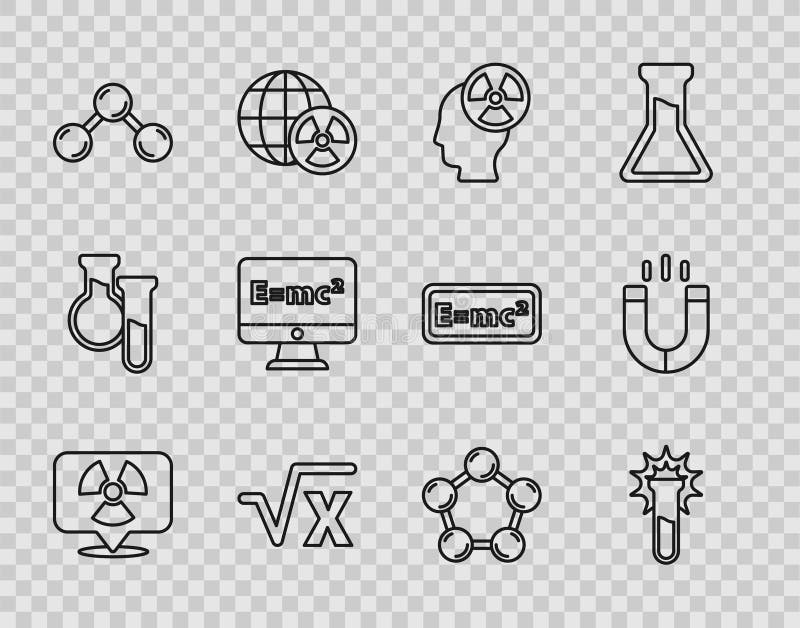 Set Line Radioactive in Location, Test Tube and Flask, Head Radiation ...