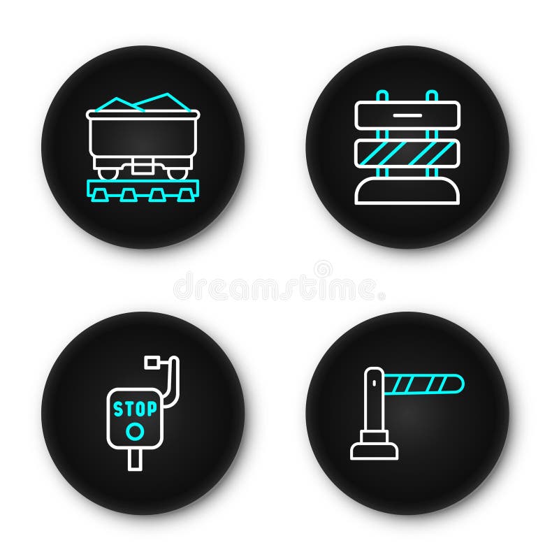 Set Line Railway Barrier, Emergency Brake, End of Railway Tracks and ...