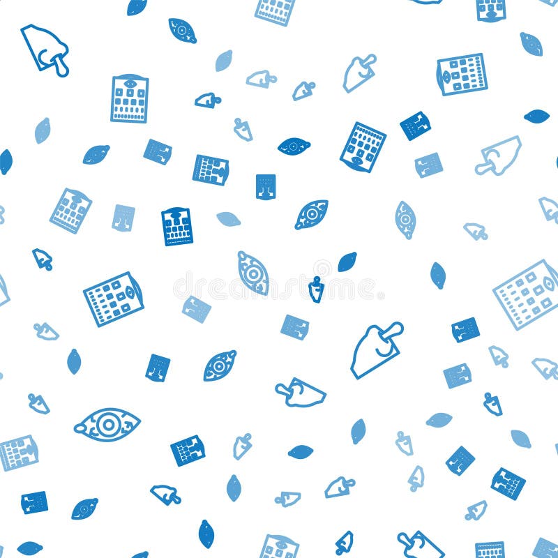 Set Line Reddish Eye, Runny Nose and Eye Test Chart on Seamless Pattern ...