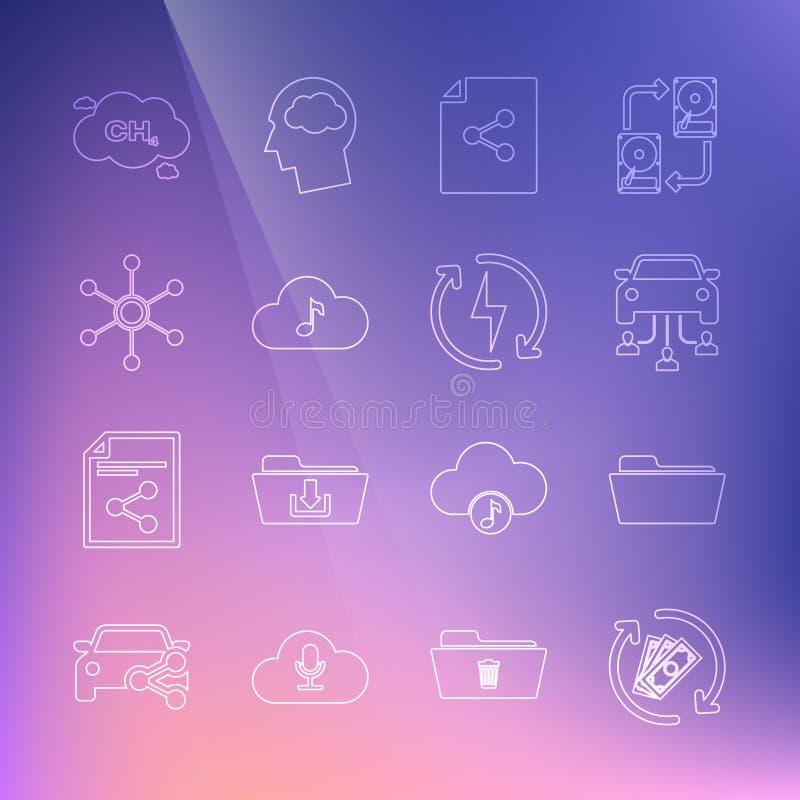 Set Line Refund Money, Folder, Car Sharing, Share File, Music Streaming ... Set Line Refund Money, Folder, Car Sharing, Share File, Music Streaming ...