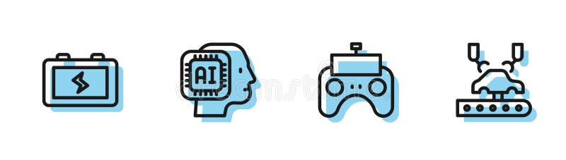 Set Line Remote Control, Battery, Humanoid Robot and Robotic Arm ...