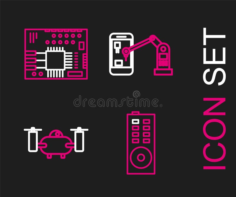 Set Line Remote Control, Drone Flying with Action Camera, Industrial ...