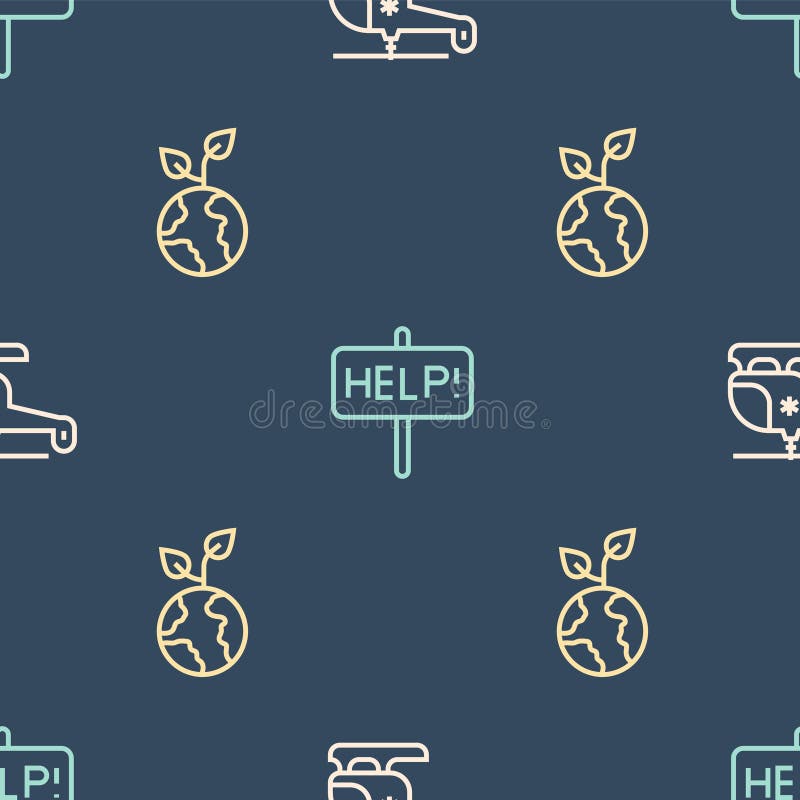 Set Line Rescue Helicopter, Volunteer Team Planting Trees and Help Sign ...