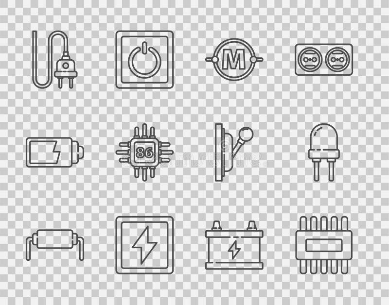 Set Line Resistor Electricity, Processor with Microcircuits CPU ...