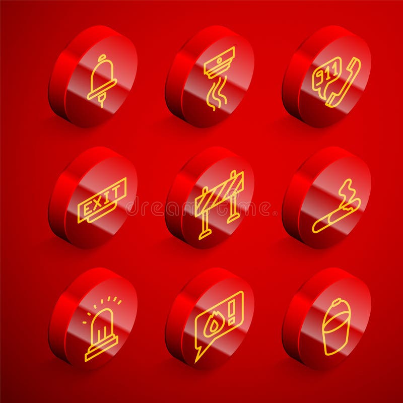 Set Line Ringing Alarm Bell, Smoke System, Telephone Call 911, Fire ...