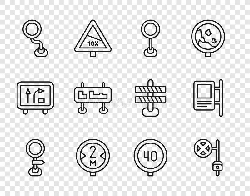 Set Line Road Traffic Sign, Stop with Camera, Speed Limit and Icon ...