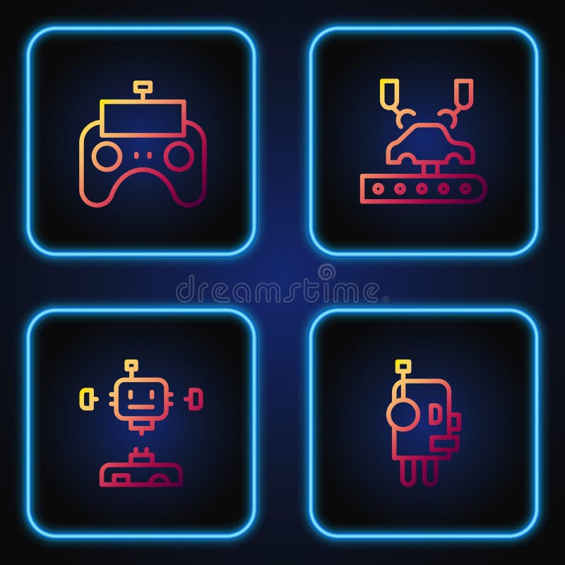 Set Line Robot, Disassembled Robot, Remote Control and Robotic Arm ...