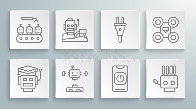 Set Line Robot, Humanoid Driving a Car, Disassembled Robot, Turn Off ... Set Line Robot, Humanoid Driving a Car, Disassembled Robot, Turn Off ...