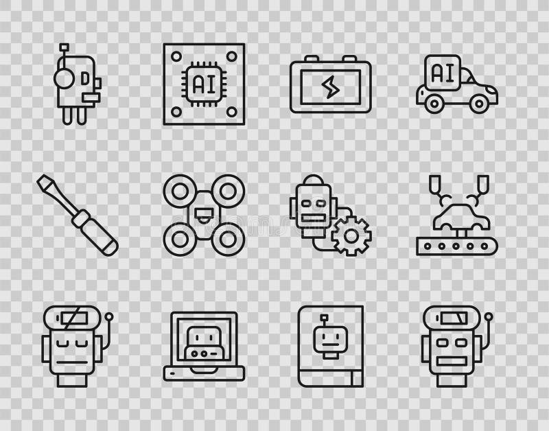 Set Line Robot Low Battery Charge, Battery, Creating Robot, Drone, User ... Set Line Robot Low Battery Charge, Battery, Creating Robot, Drone, User ...