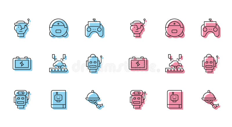 Set Line Robot Low Battery Charge, User Manual, Smart Glasses, Waiter ... Set Line Robot Low Battery Charge, User Manual, Smart Glasses, Waiter ...
