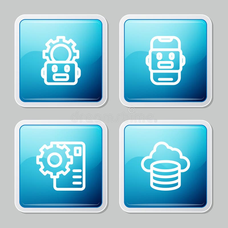 Set Line Robot Setting, Chat, Neural Network and Cloud Database Icon ... Set Line Robot Setting, Chat, Neural Network and Cloud Database Icon ...