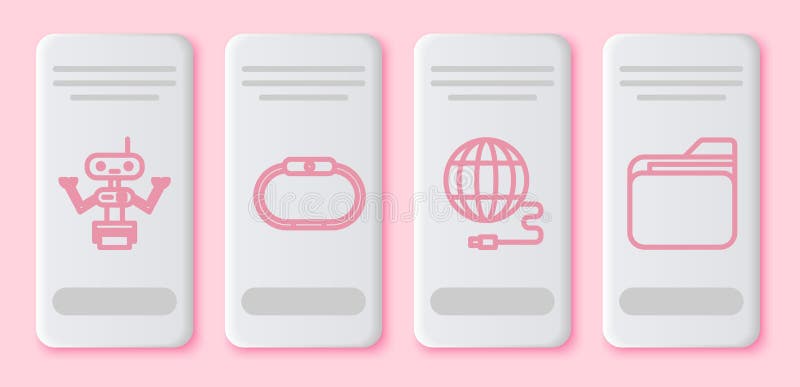 Set Line Robot, Smartwatch, Social Network and Document Folder. White ... Set Line Robot, Smartwatch, Social Network and Document Folder. White ...